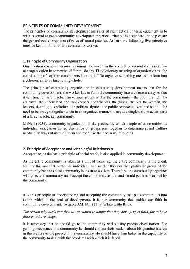 Community development concept and principles-imran ahmad sajid | PDF