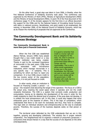 Community Development Banks (Instituto Palmas Methodogy) | PDF | Non ...