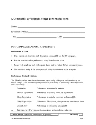 Community development officer perfomance appraisal 2 | DOCX | Resume ...