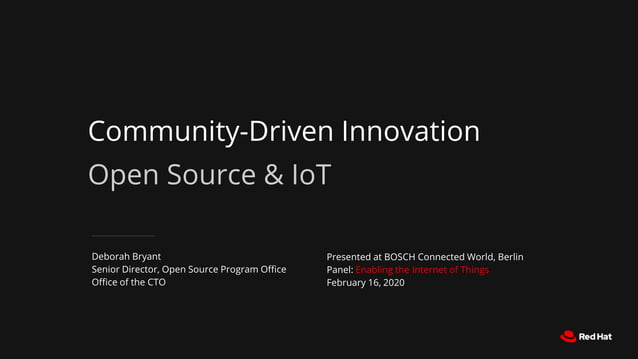 Community-Drive Innovation: Open Source and IoT | PPT