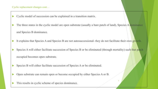 COMMUNITY DYNAMICS CHARACTERISTICS- CYCLIC AND NON-CYCLIC REPLACEMENT ...