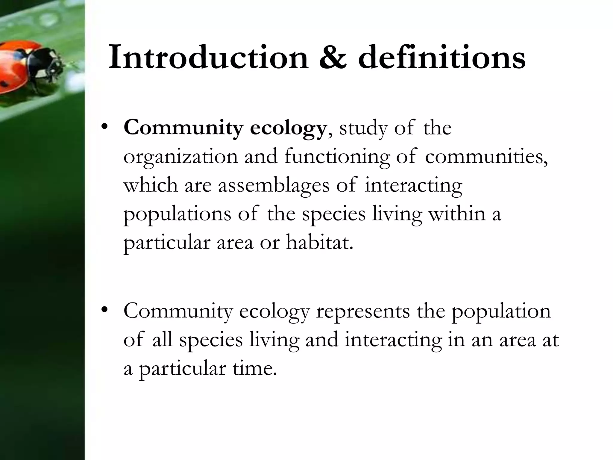 Community ecology | PPTX