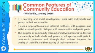 Community Education by Camposagrado, A.E., Lim, M.C. and Medina, A.M. | PDF