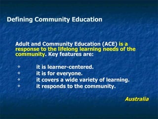Community Education Defined | PPT