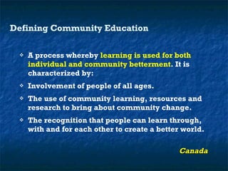 Community Education Defined | PPT