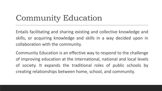 Community Education Model Session.pptx | Education