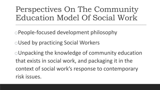 Community Education Model Session.pptx | Education