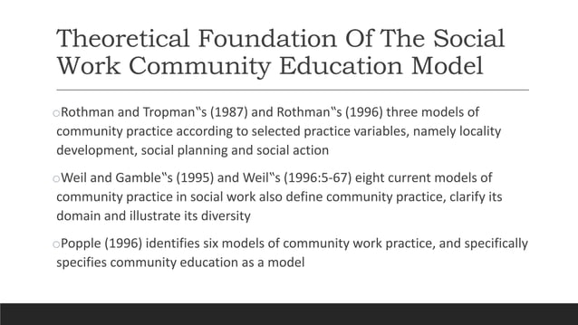 Community Education Model Session.pptx | Education
