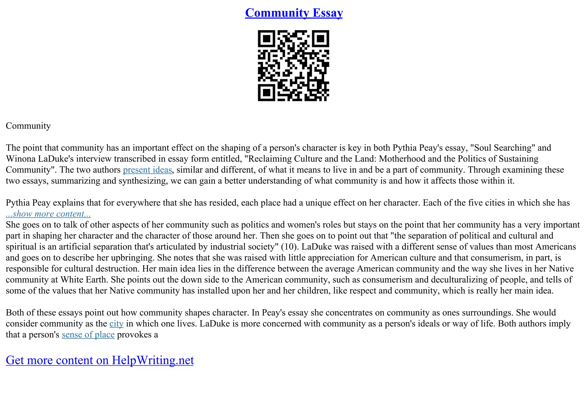 Community Essay PPT community-essay-ppt