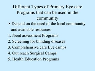 COMMUNITY EYE CARE, Community optometry. | PDF