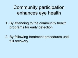 COMMUNITY EYE CARE, Community optometry. | PDF