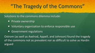 Community Food Systems and the Tragedy of the Commons | PPT