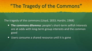 Community Food Systems and the Tragedy of the Commons | PPT