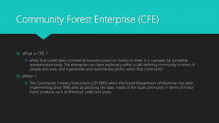 Community Forest Enterprise in Myanmar. | PPTX