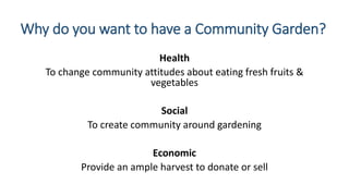 Community Garden Goals Presentation | PPTX