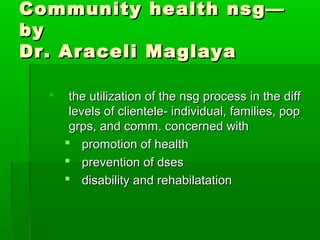 Community health | PPT