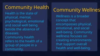 Community Health and wellness for all settings | PPT