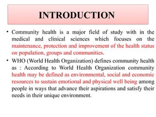 COMMUNITY HEALTH -SOCIAL AND PREVENTIVE PHARMACY | PPTX