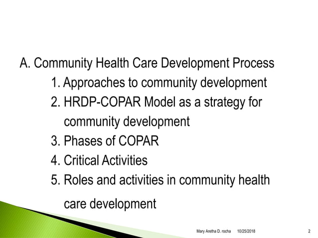Community Health Care Development Process | PPT