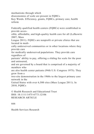 Community Health Center EfficiencyThe Role of Grant Revenue.docx