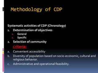 Community Health Diagnosis programm (CDP) | PPTX