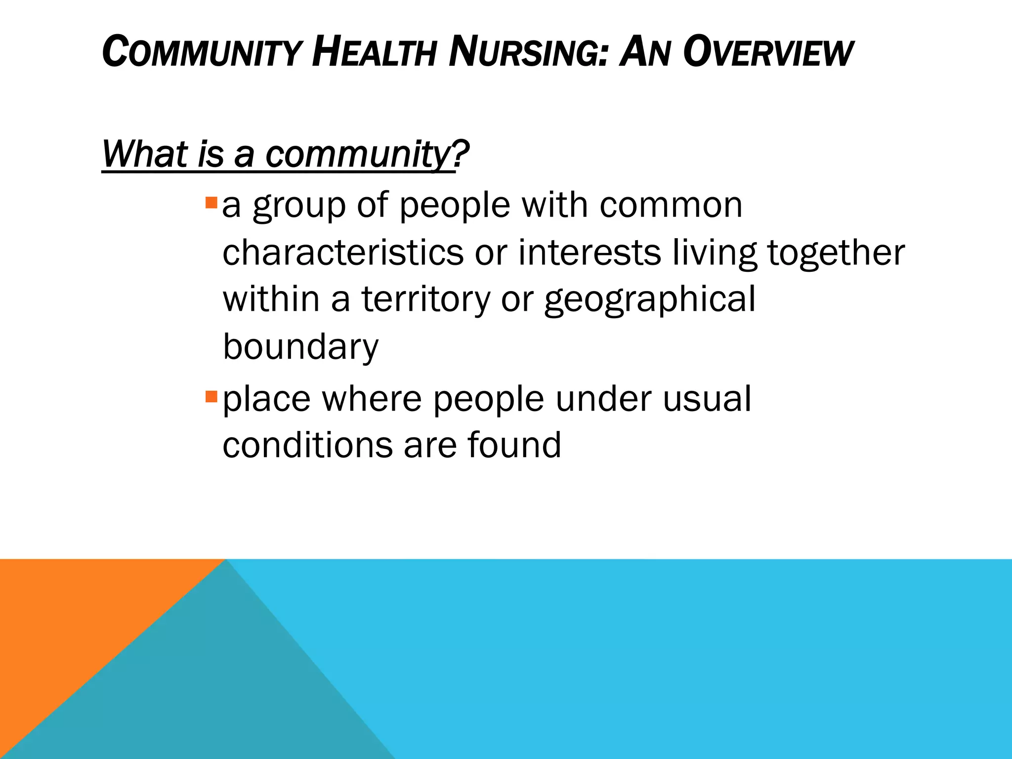 Community Health Nursing (complete) | PDF