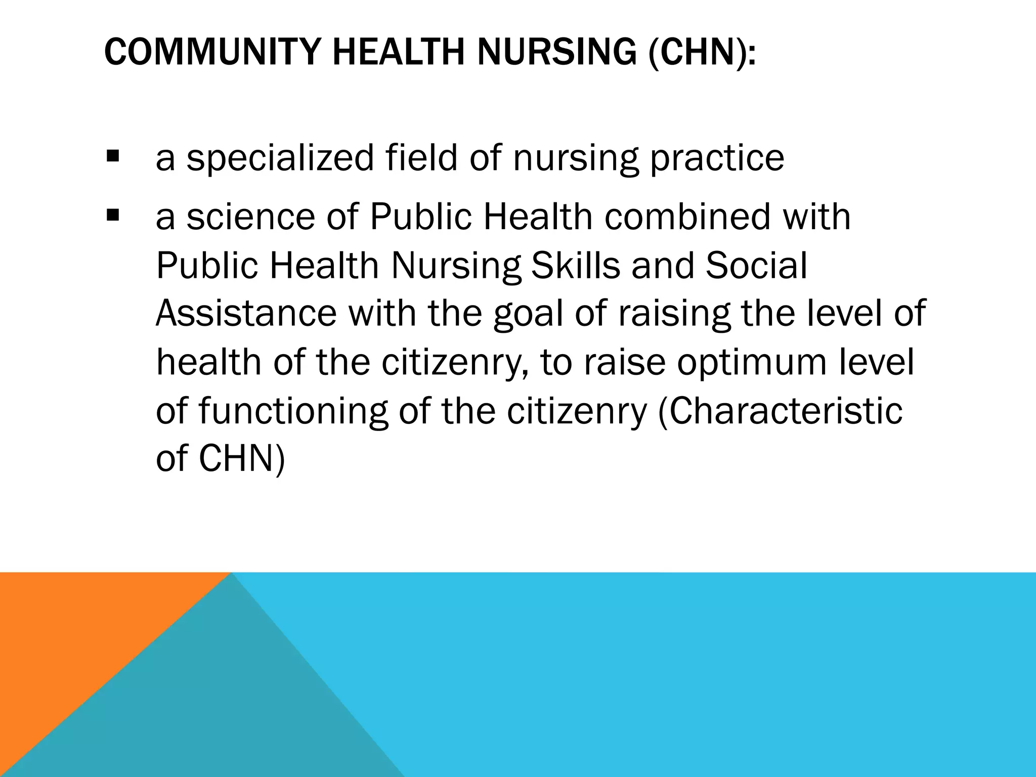 Community Health Nursing (complete) | PDF