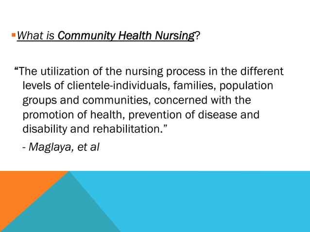 Community Health Nursing (complete) | PDF