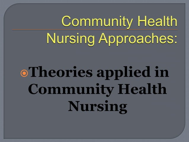 Community health nursing approaches | PPTX