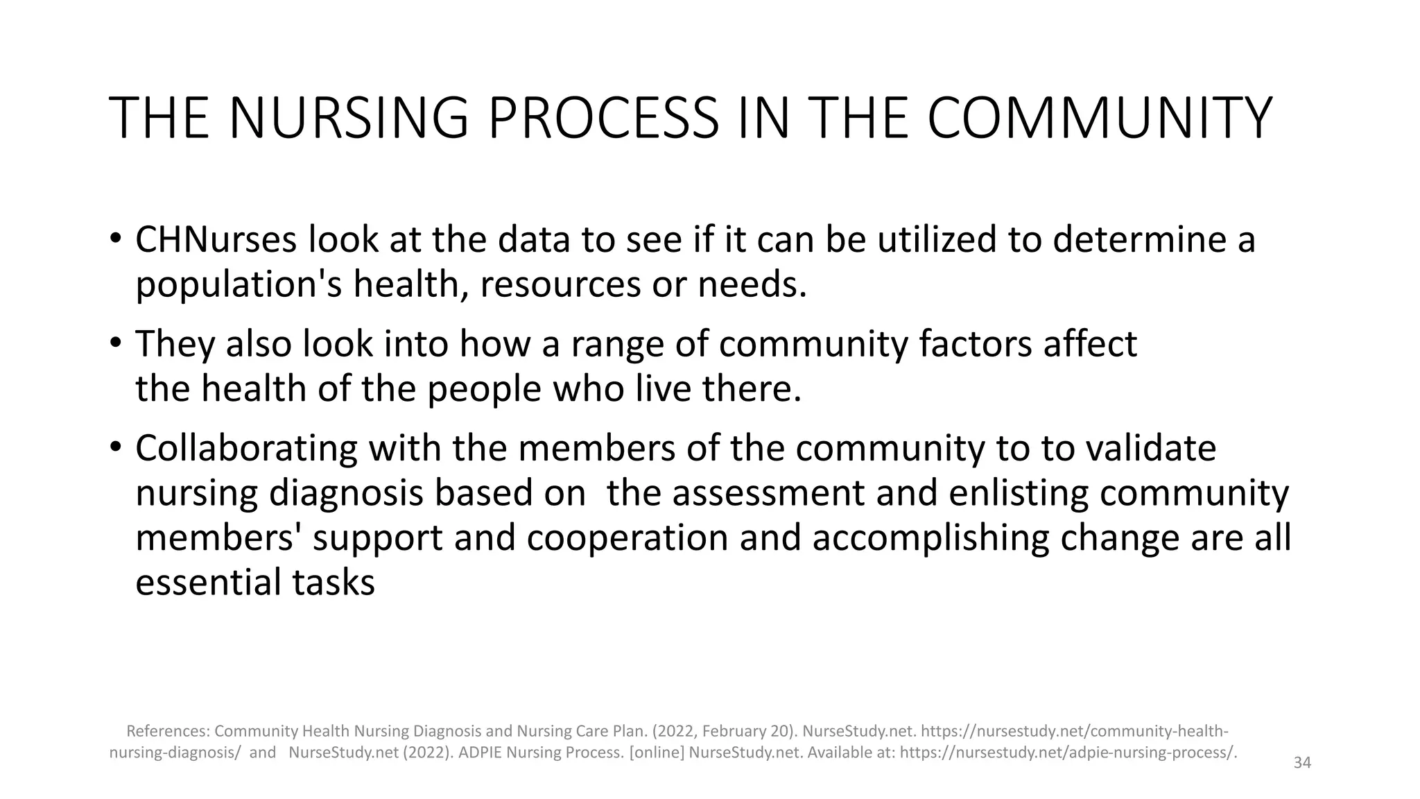 COMMUNITY HEALTH NURSING CARE PLANS, DIAGNOSIS AND INTERVENTION | PPTX