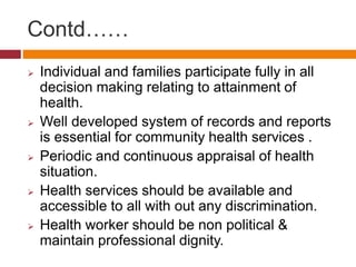 Community health nursing concepts | PPTX