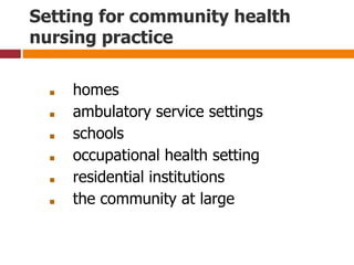 Community health nursing concepts | PPTX