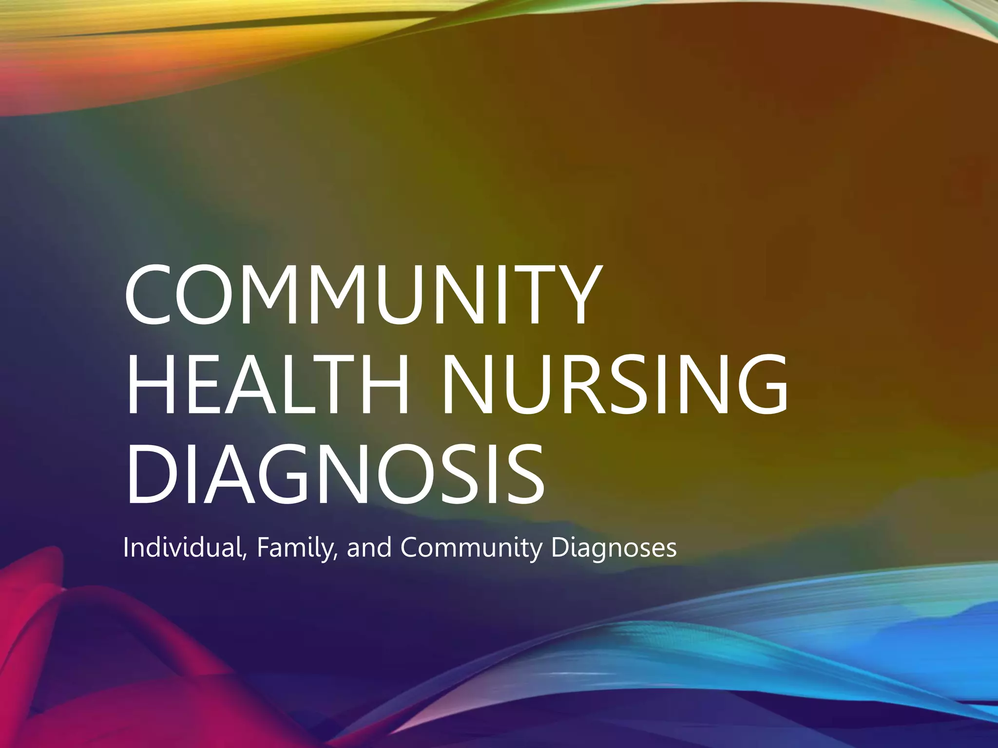 COMMUNITY HEALTH NURSING DIAGNOSIS | PPTX