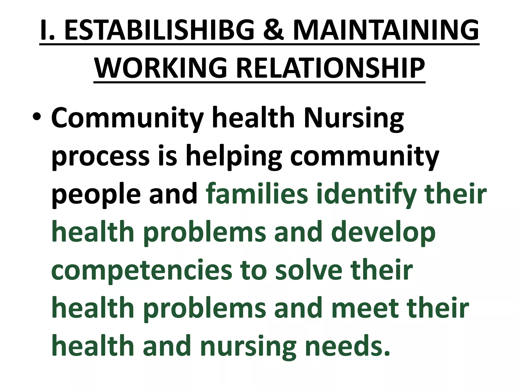 COMMUNITY HEALTH NURSING - PROCESS | PPTX