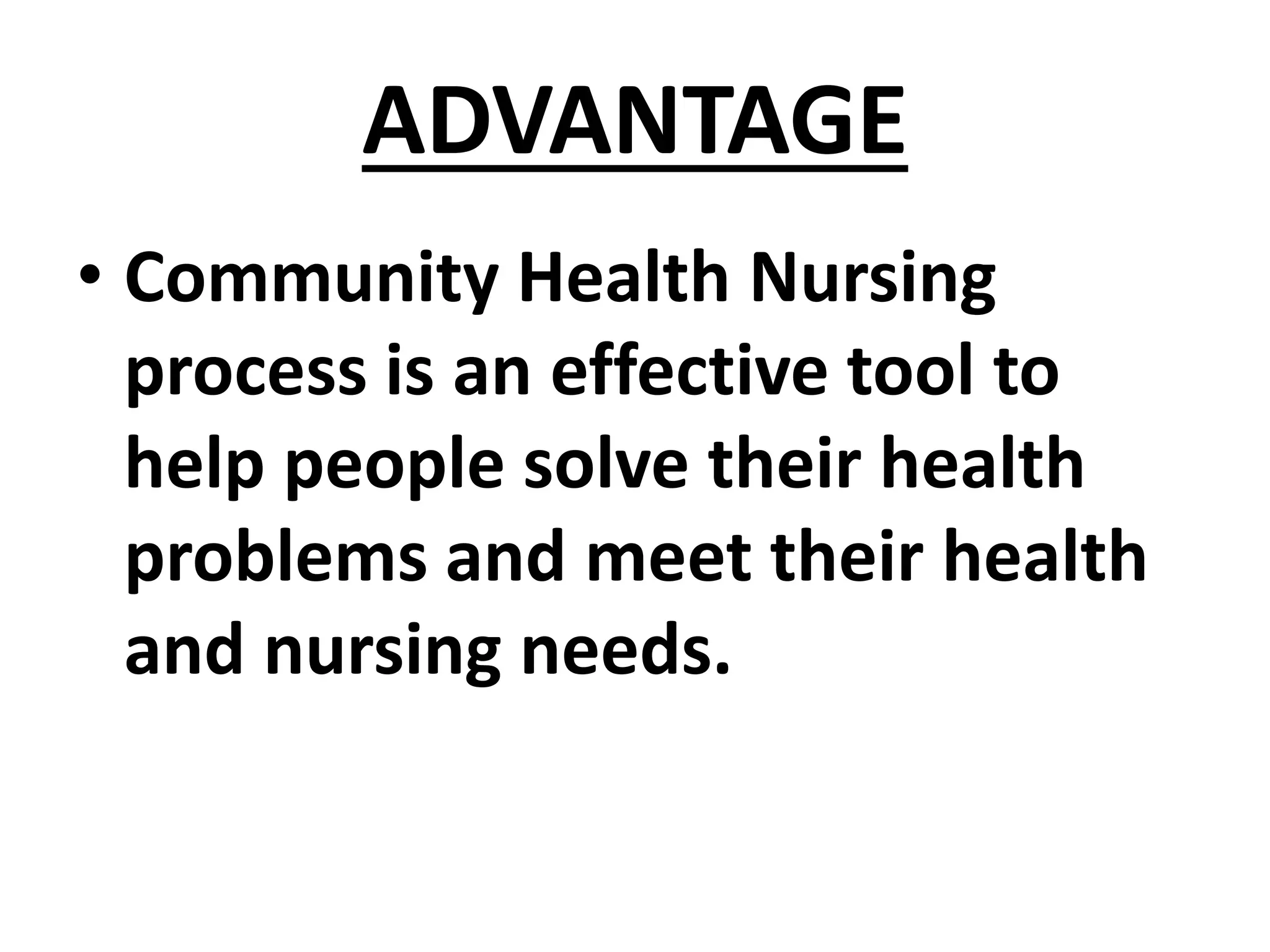 COMMUNITY HEALTH NURSING - PROCESS | PPTX