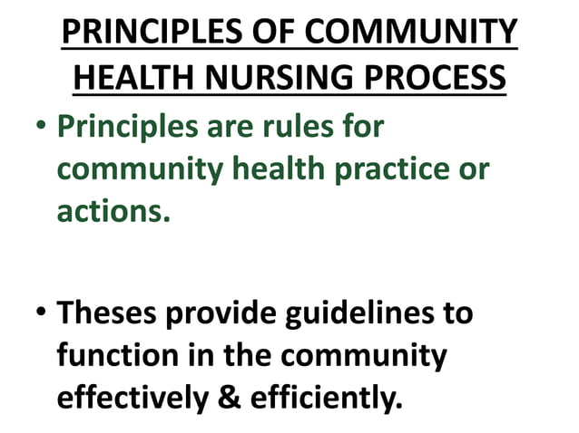 COMMUNITY HEALTH NURSING - PROCESS | PPTX