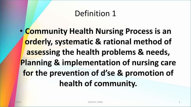 Community Health Nursing Process.pptx | Medical Health