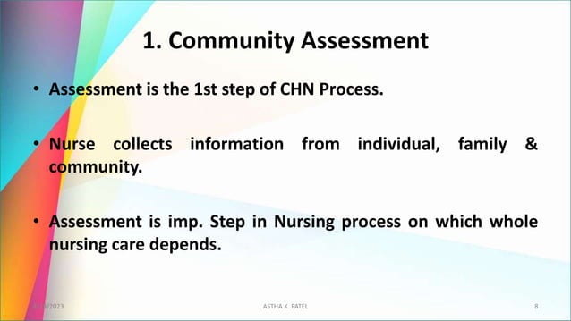 Community Health Nursing Process.pptx | Medical Health