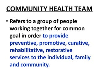 Community health team functioning | PPTX