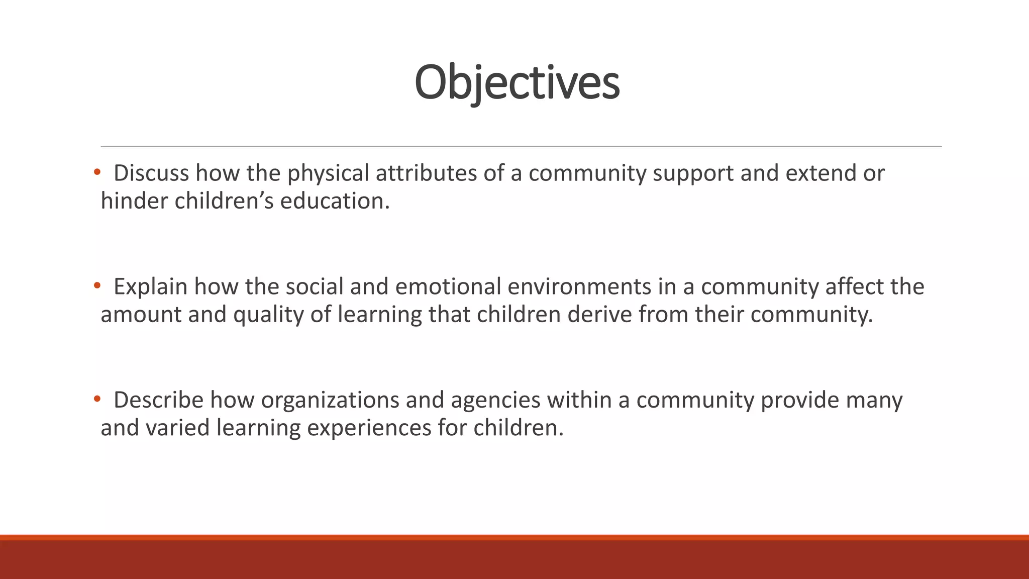 Community Influences on Children's Development | PPTX