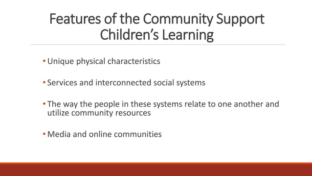 Community Influences on Children's Development | PPTX | Education