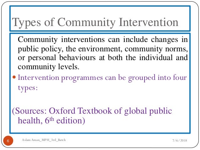Community Intervention (From Article Review)