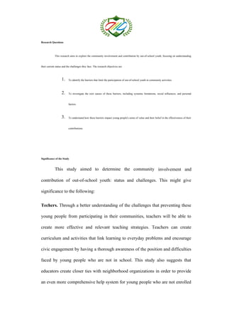 Community Involvement out of school youth.docx