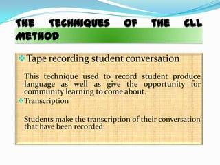 Community language learning | PPT