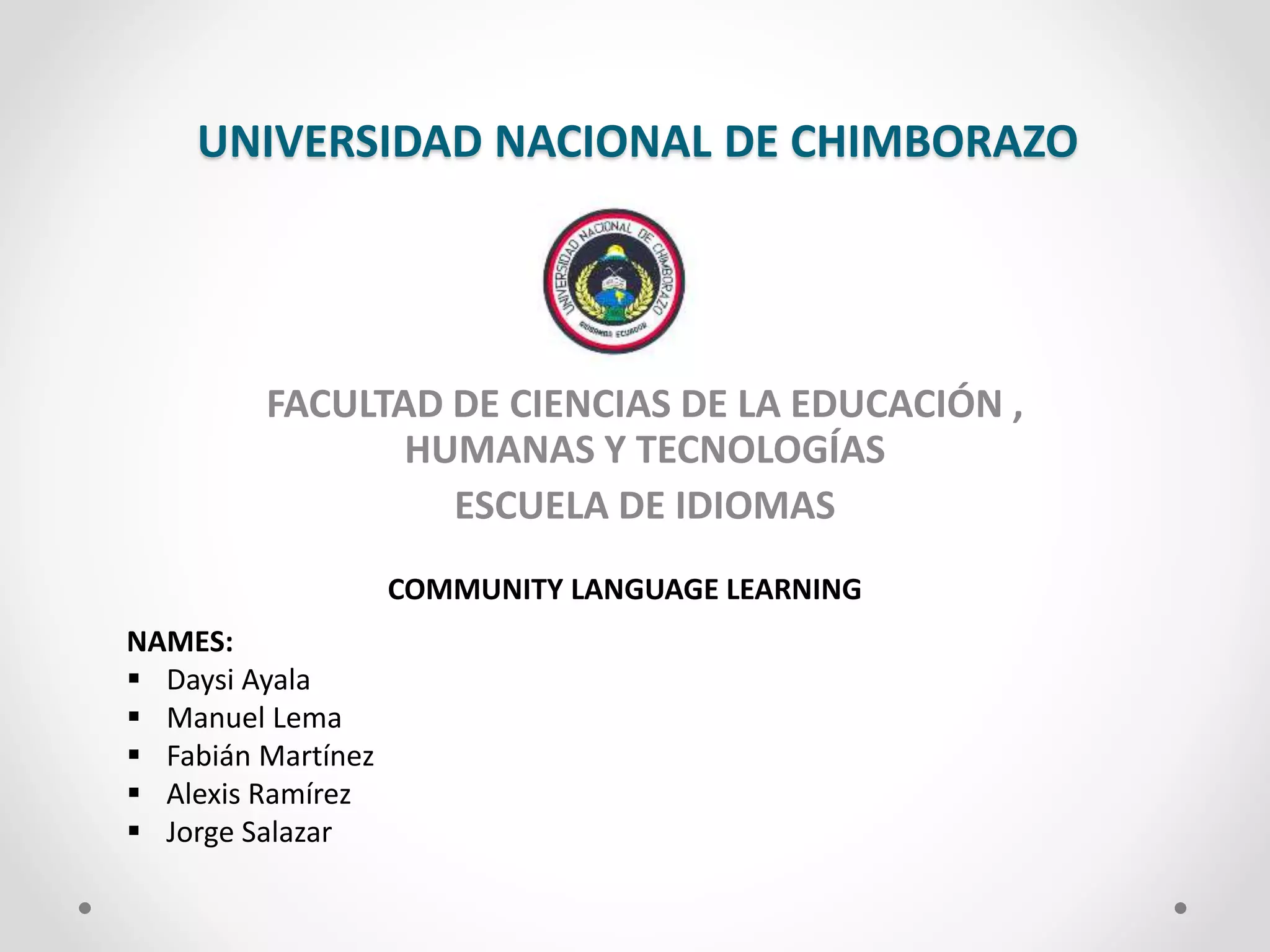 Community language learning | PPTX