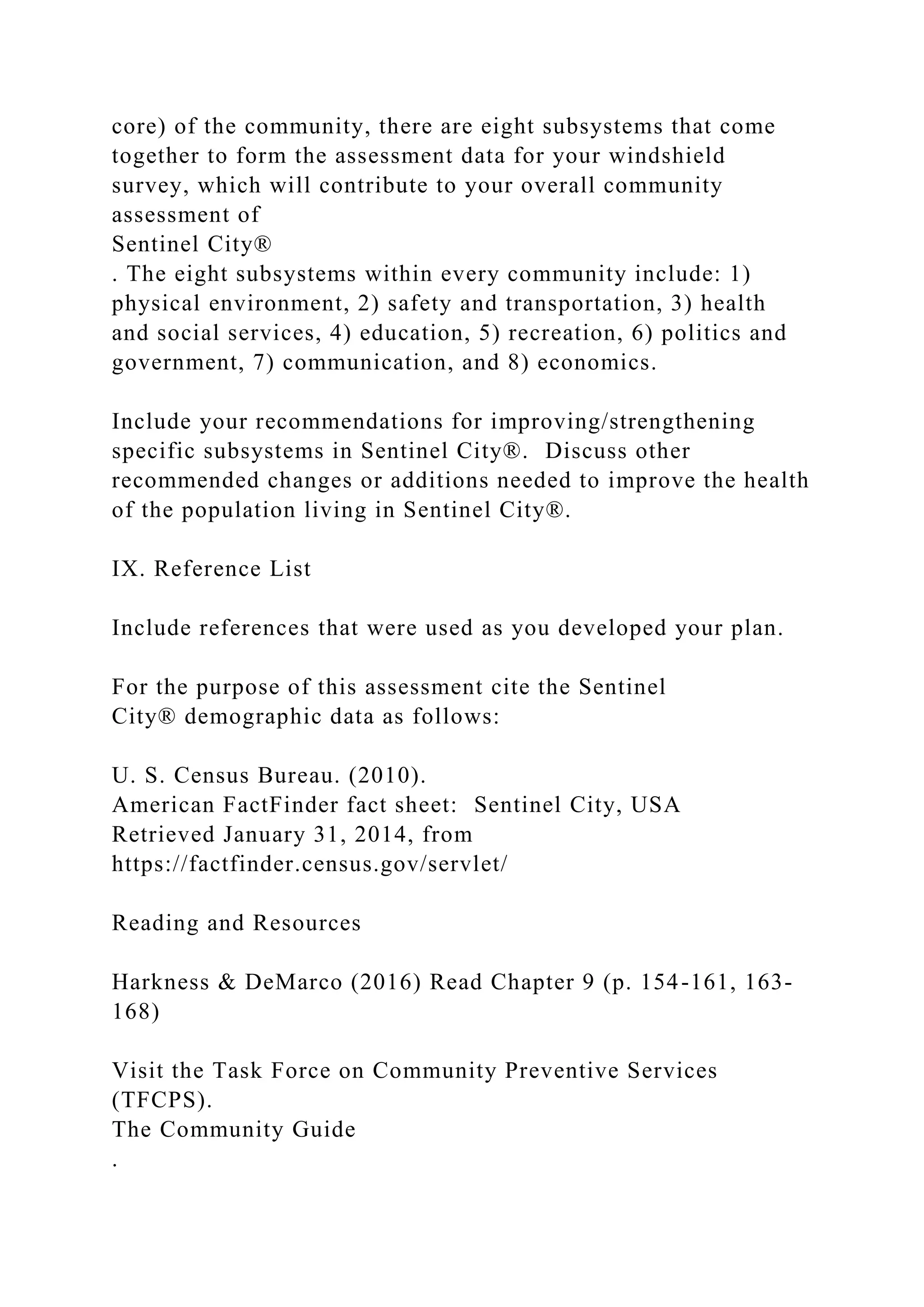 Community Level Interventions The windshield survey summary .docx