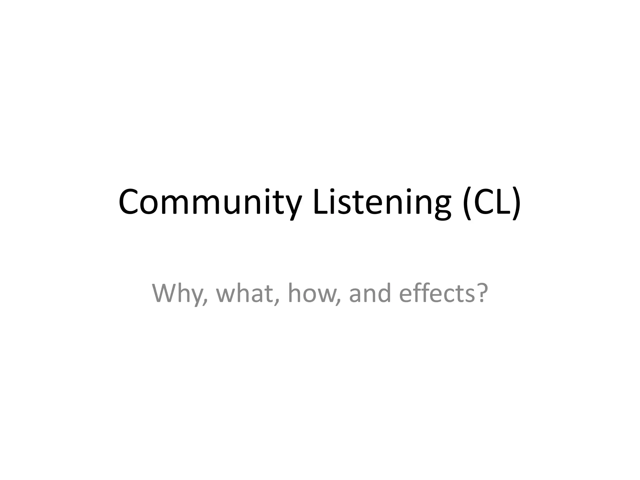 Community listening | PPTX