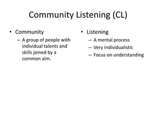 Community listening | PPTX