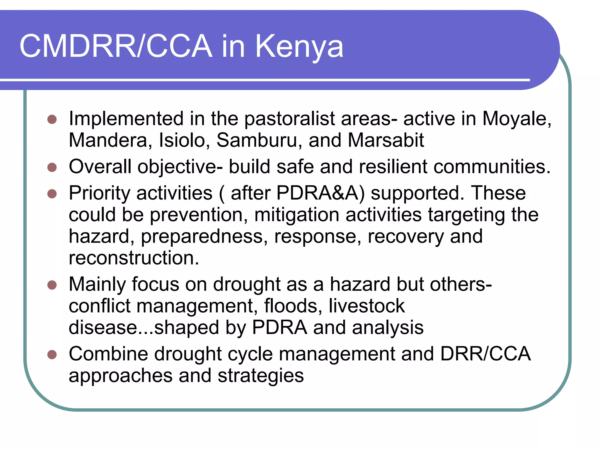 Community managed drr coraid - regional consultation | PDF