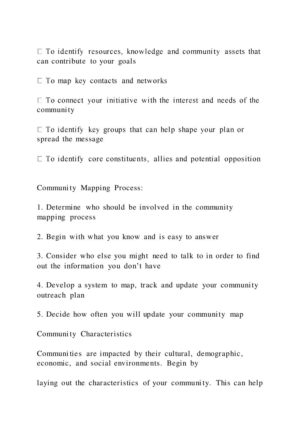 Community Mapping Worksheet 1 Community Mapping | DOCX